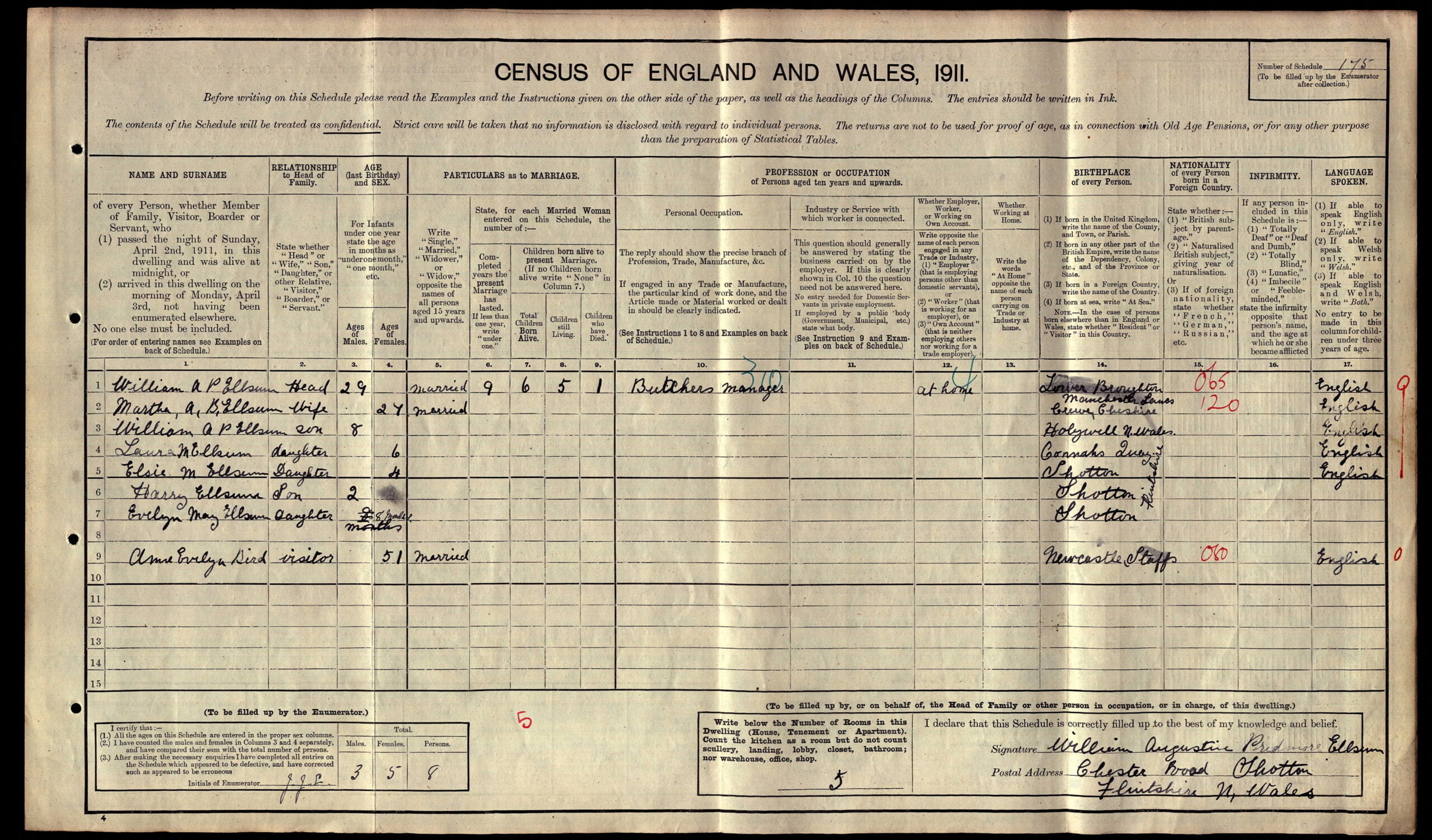 Ellsum, William Augustine Pridmore : Flintshire war memorials